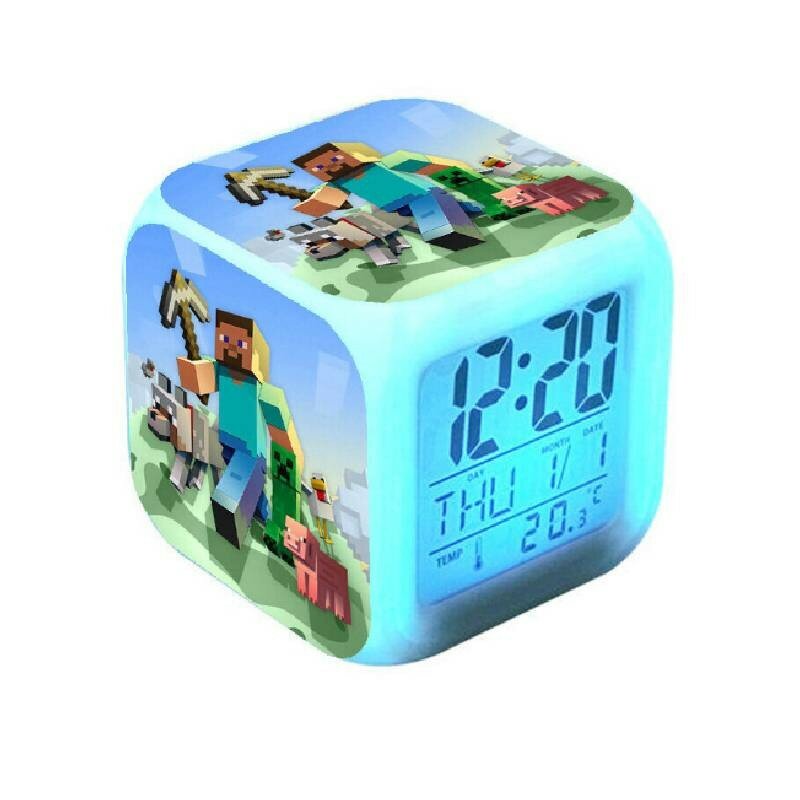 Игровые будильники с аниме вдохновением led с ярким lcd дисплеем бесшумная работа и датчик температуры стиль т
