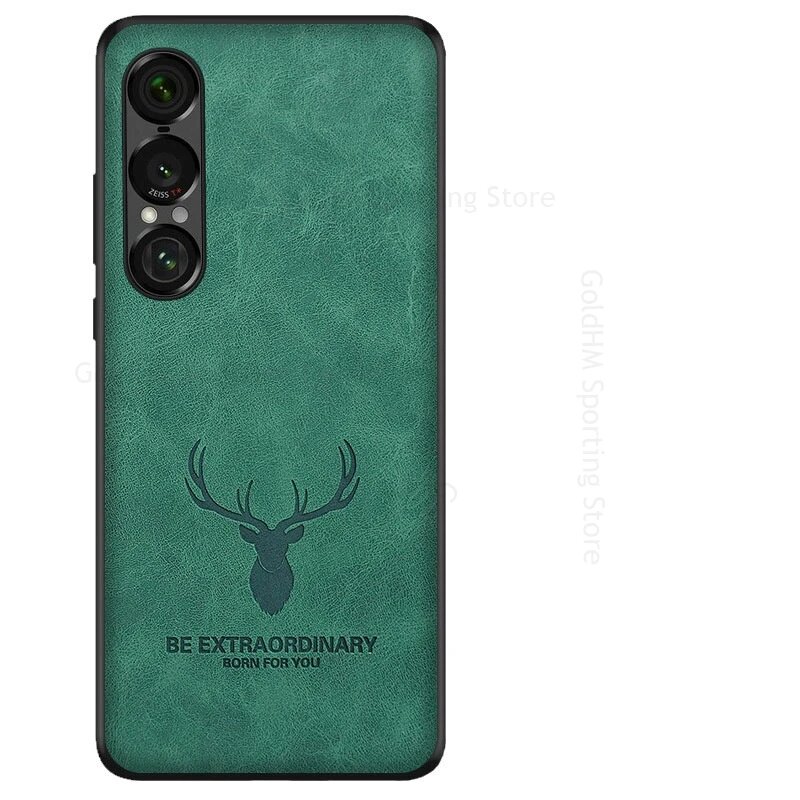 Кожаный чехол для телефона с 3D мультяшной головой лося и оленя для Sony Xperia 1 VII, мягкий силиконовый чехол для телефона Xperia 1 VI 1IV 1III 1Vii Funda