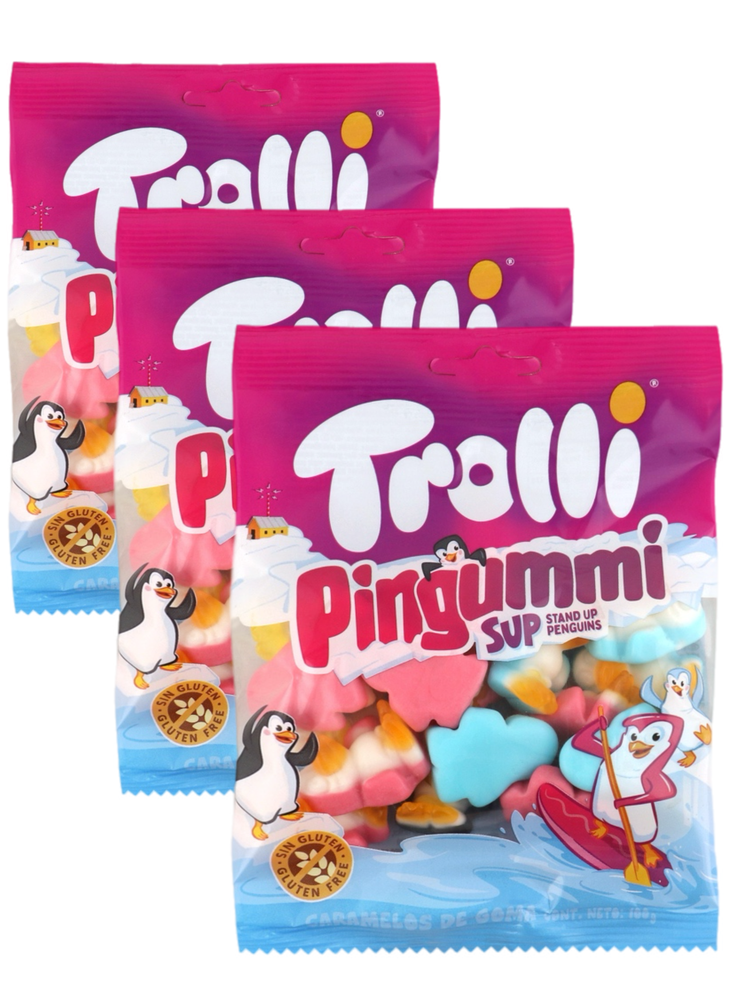 Мармелад жевательный Trolli Pingummi пингвины, 150 гр х 3 шт (Германия)