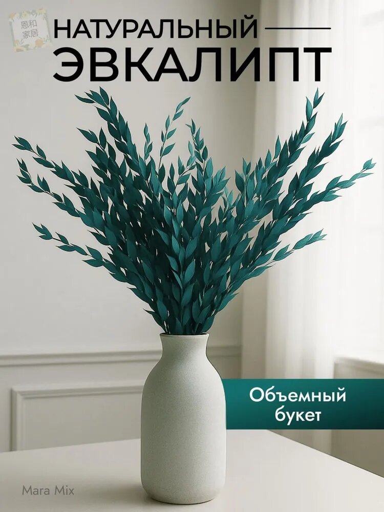 Сухоцветы натуральный Эвкалипт, 41 см, 145 гр, 1 шт