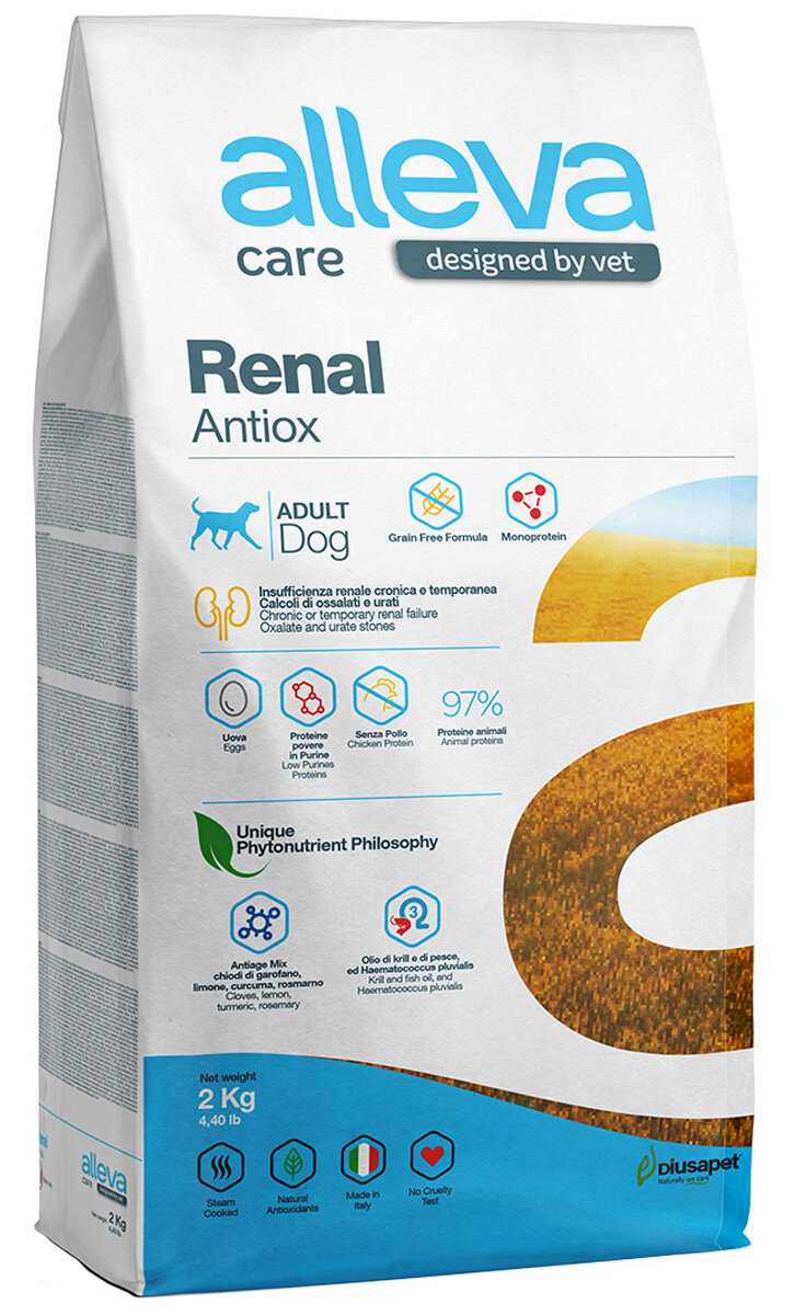 ALLEVA CARE ADULT DOG RENAL-ANTIOX для взрослых собак при хронической почечной недостаточности NEW 2 кг
