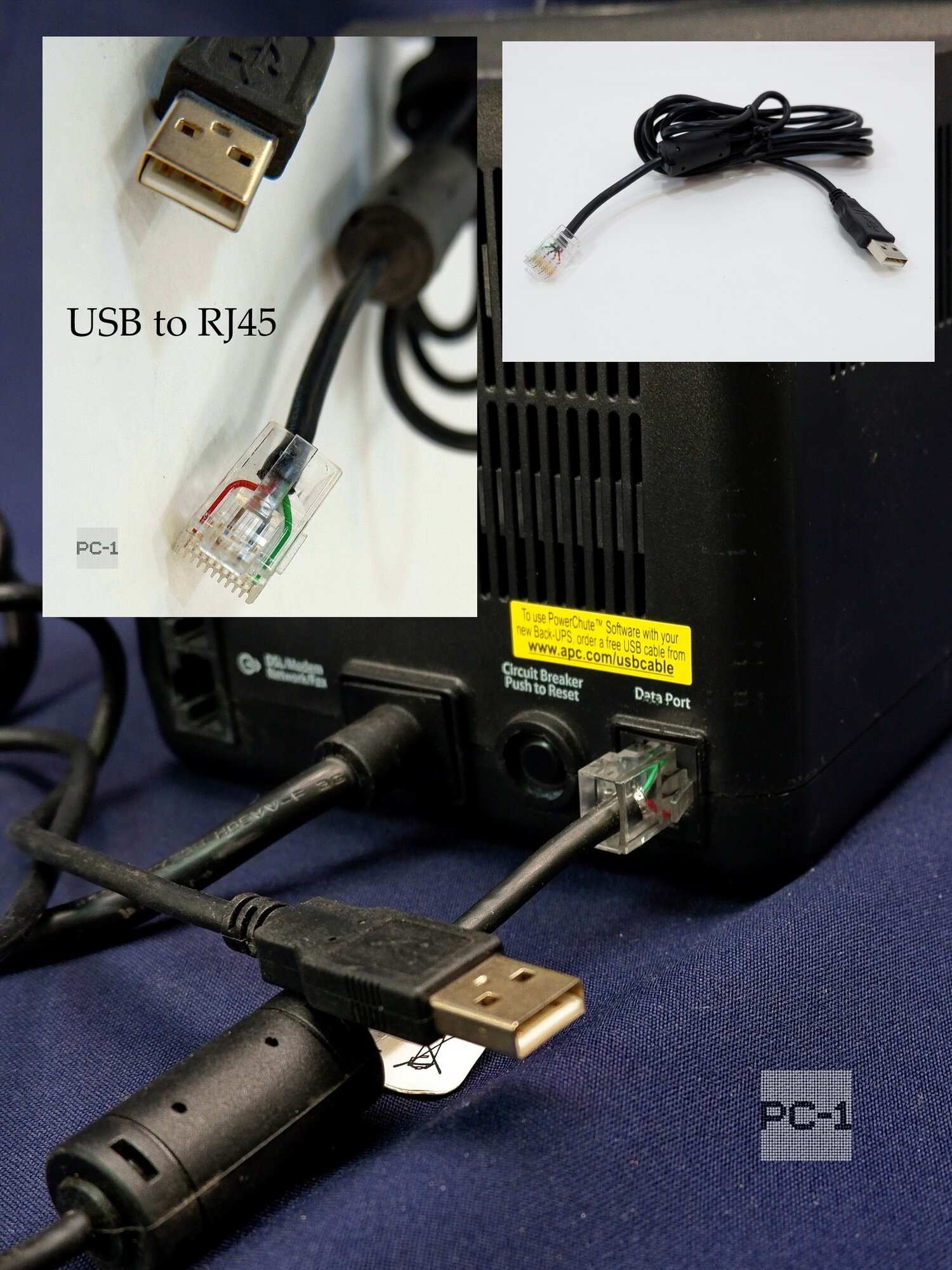 Кабель управления для UPS APC RJ-50 to USB 940-0127E AP9827, позволяет производить мониторинг и управление ИБП с ПК