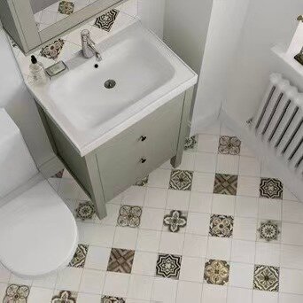 В ванной и на кухне плитка для пола, водонепроницаемая и противоскользящая, 500*60 см