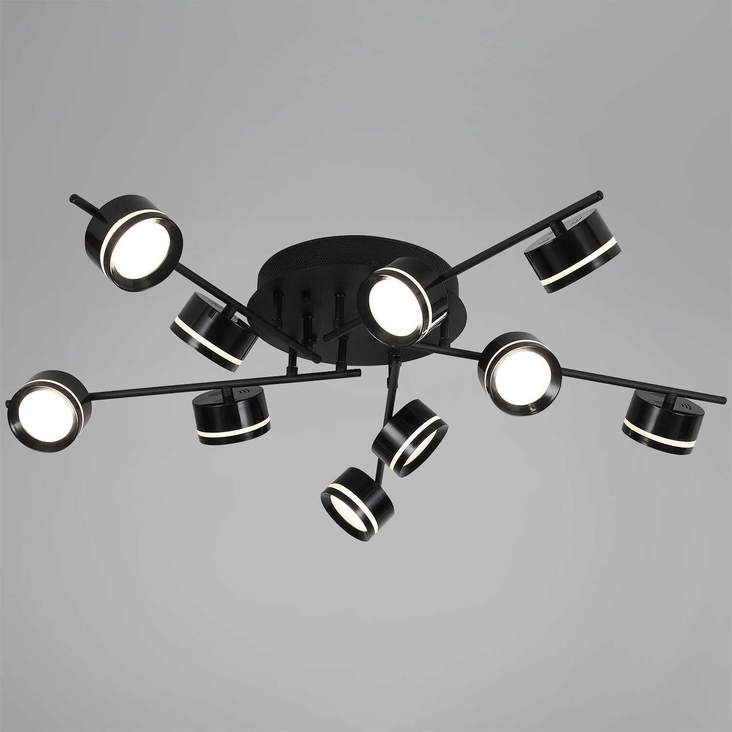 Люстра потолочная Reluce, Светильник для спальни, гостиной и зала, 80Вт, GX53, 10590-0.3-10 Black