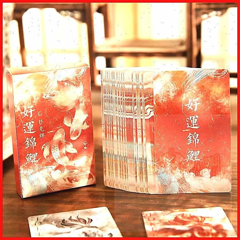 Дизайнерская игральная карта "Good Luck Koi", 54 штуки, 100% пластик, матовая поверхность, приятная на ощупь