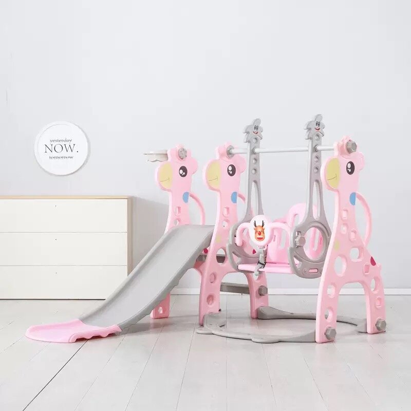 Игровая площадка с жирафом, горка, качели, баскетбольная площадка 3 в 1