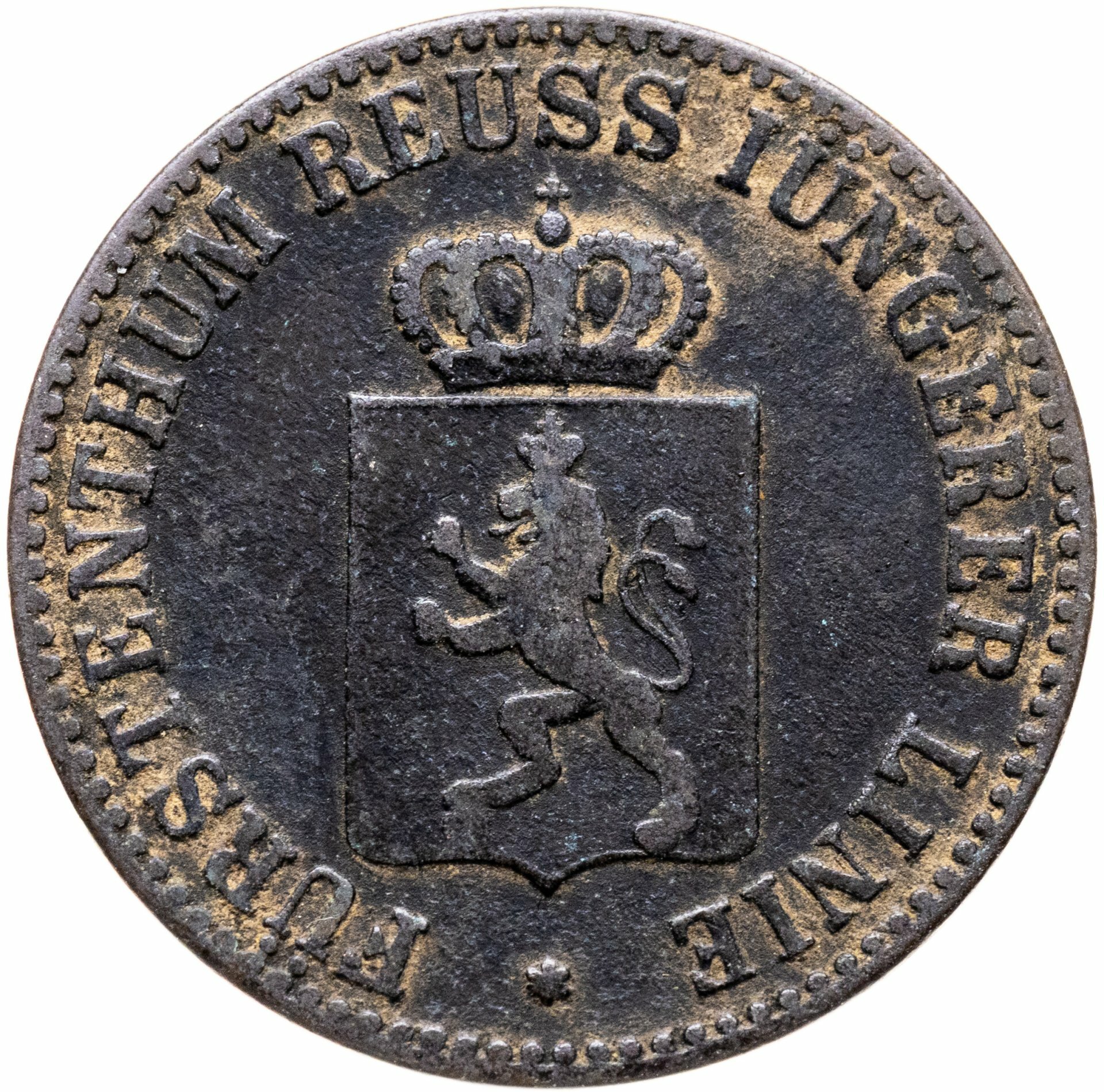 Германия, Рейсс-Гера 3 пфеннига 1858, Серебро 166, в сохранности VF