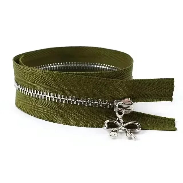 Молния 15 см ArmyGreenSilver, 5 шт