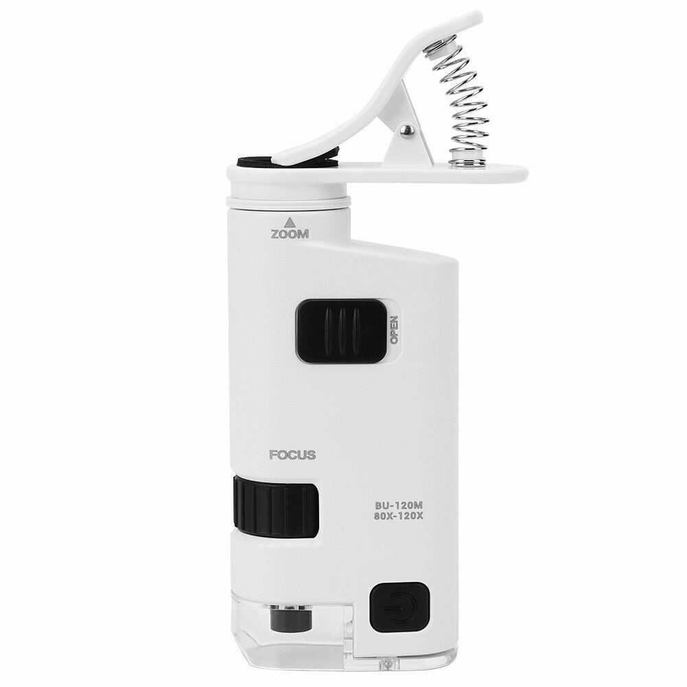 80-120-кратный регулируемый зум-микроскоп со светодиодной подсветкой для сотового телефона, мини-лупа для смартфона, увеличительный зажим