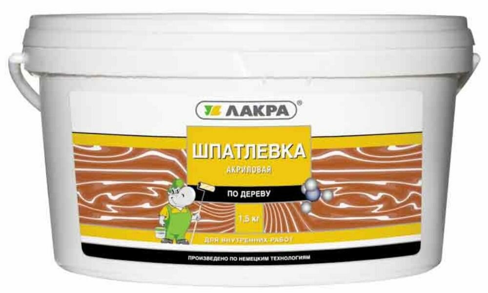 Шпатлевка акриловая Лакра по дереву, цвет бук, вес 1.5 кг