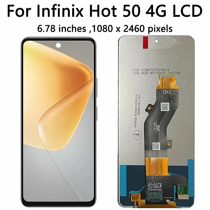 6.78 дюймов IPS LCD для Infinix Note 50 4G, X6882, X6882B, дисплей LCD, сенсорный экран, панель дигитайзера, комплектующие