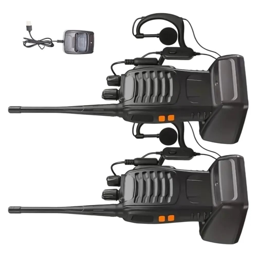 Радиостанция BF-888S 2 шт, Интерфейс USB - Двое в наушниках, чёрная