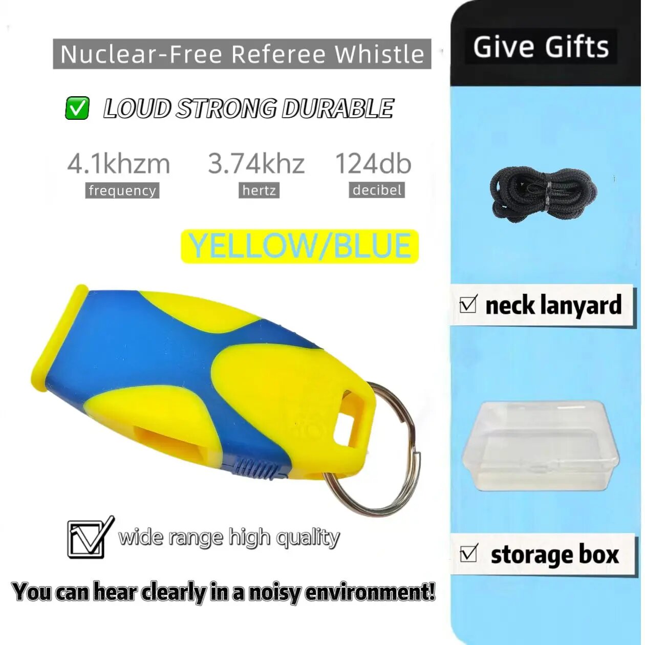 Тройной свисток ABS красивых цветов yellow blue