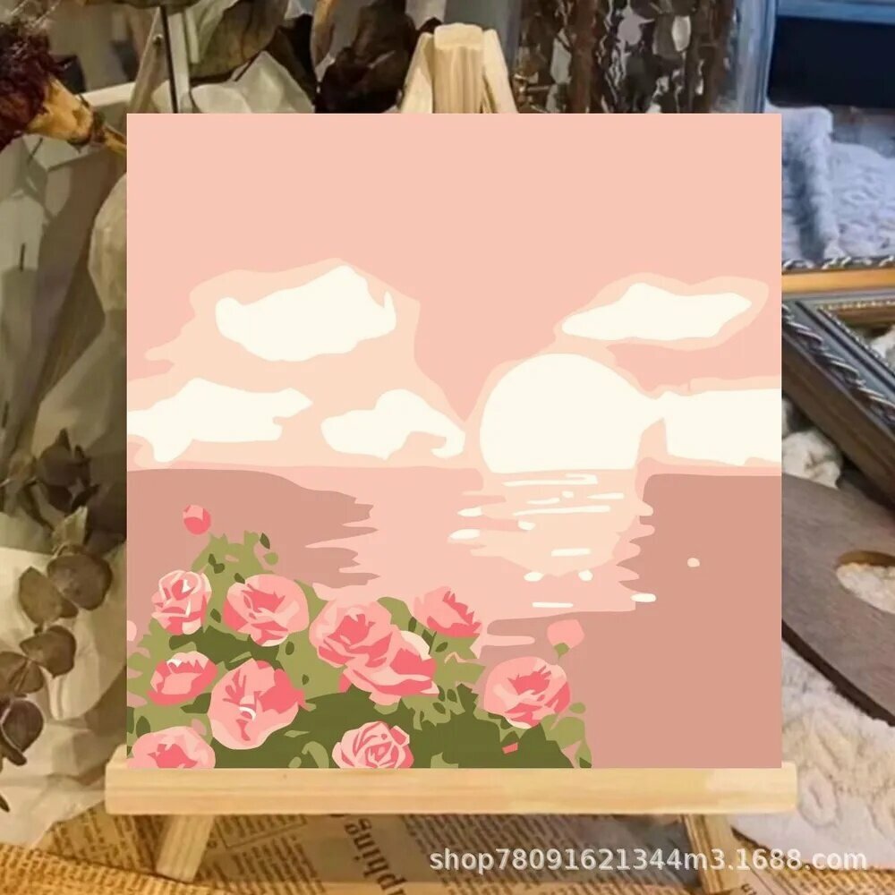 Детская и маленькая картина по номерам на холсте с тематикой природы для девочек 20 х 20