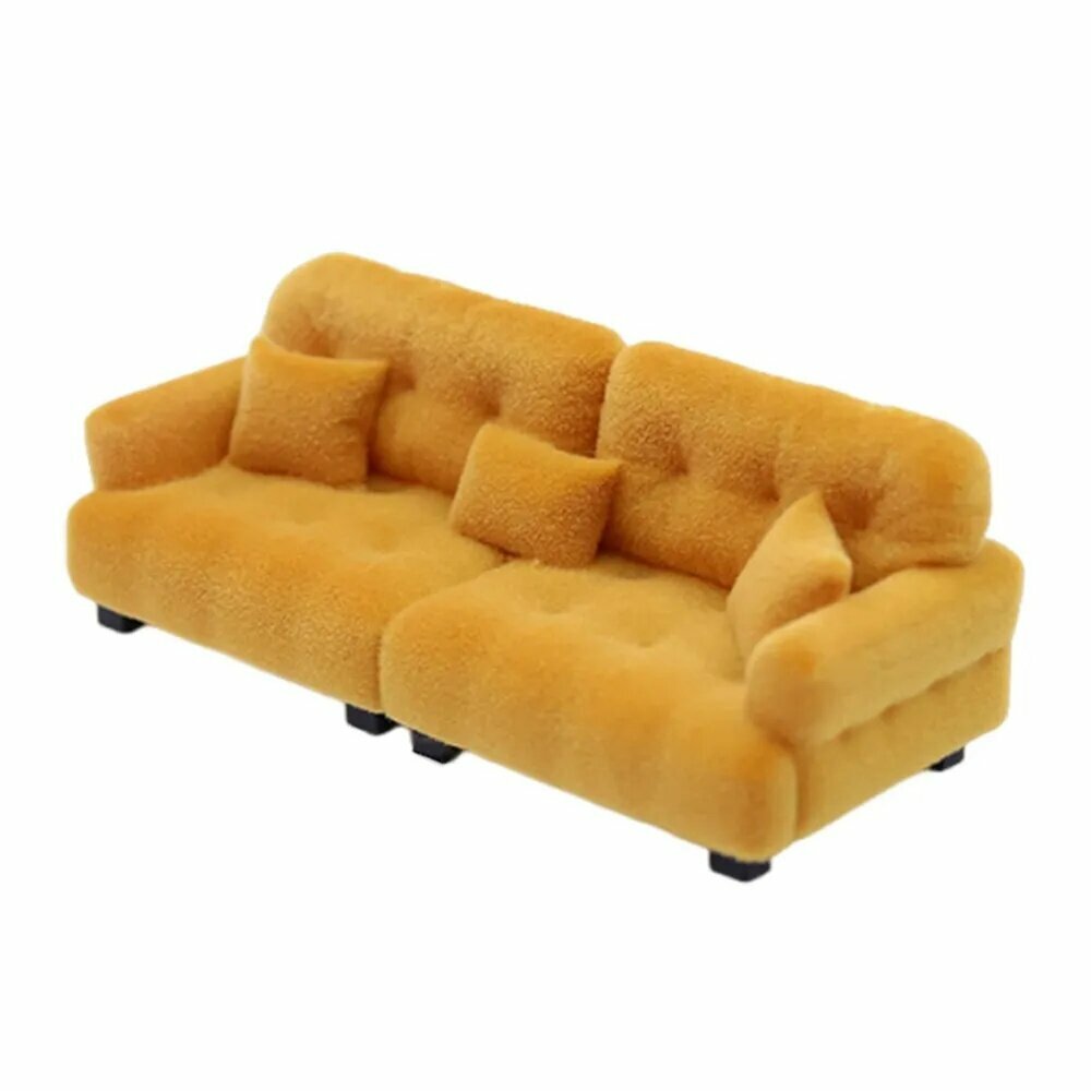 Игрушечный флокированный диванчик для кукол, компактный, для ролевых игр и оформления сцен