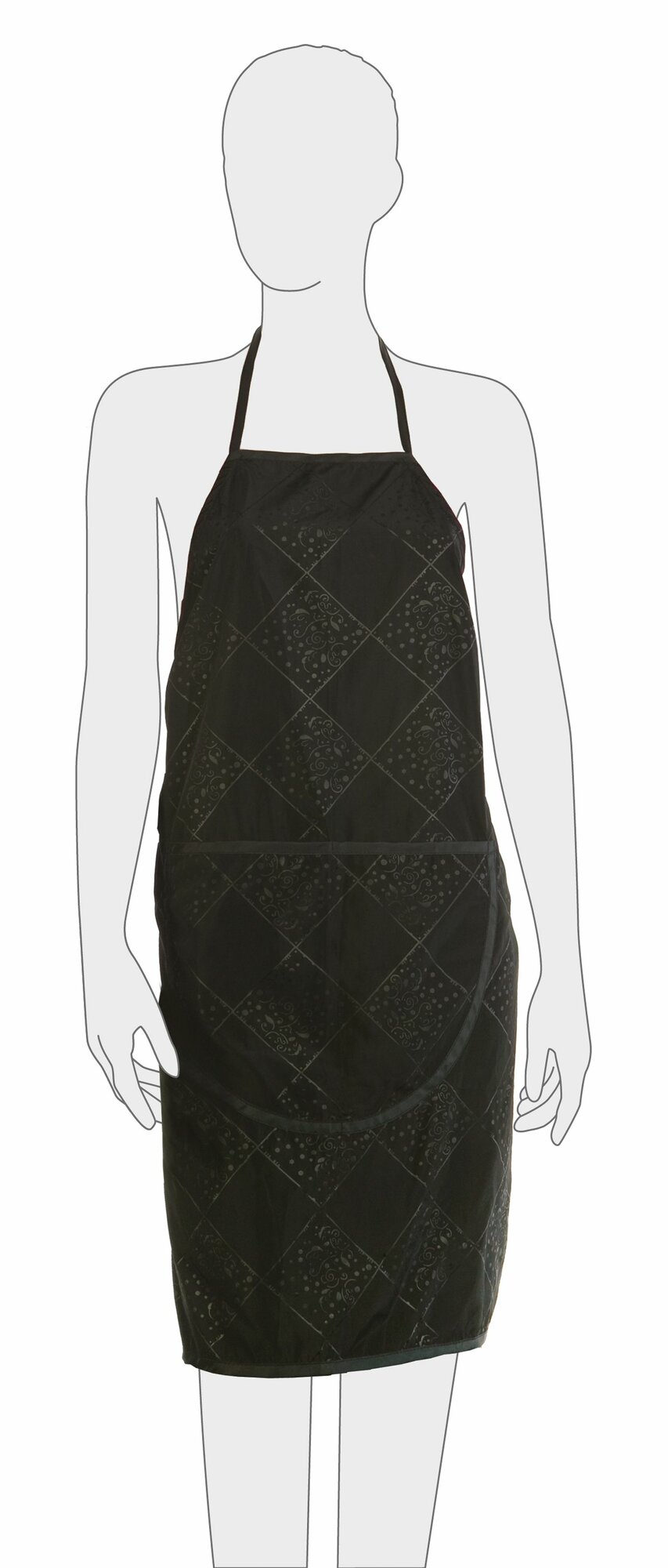 Фартук парикмахерский для стрижки DEWAL PRO "Цветы в ромбах" 66 х 82 см BF17B