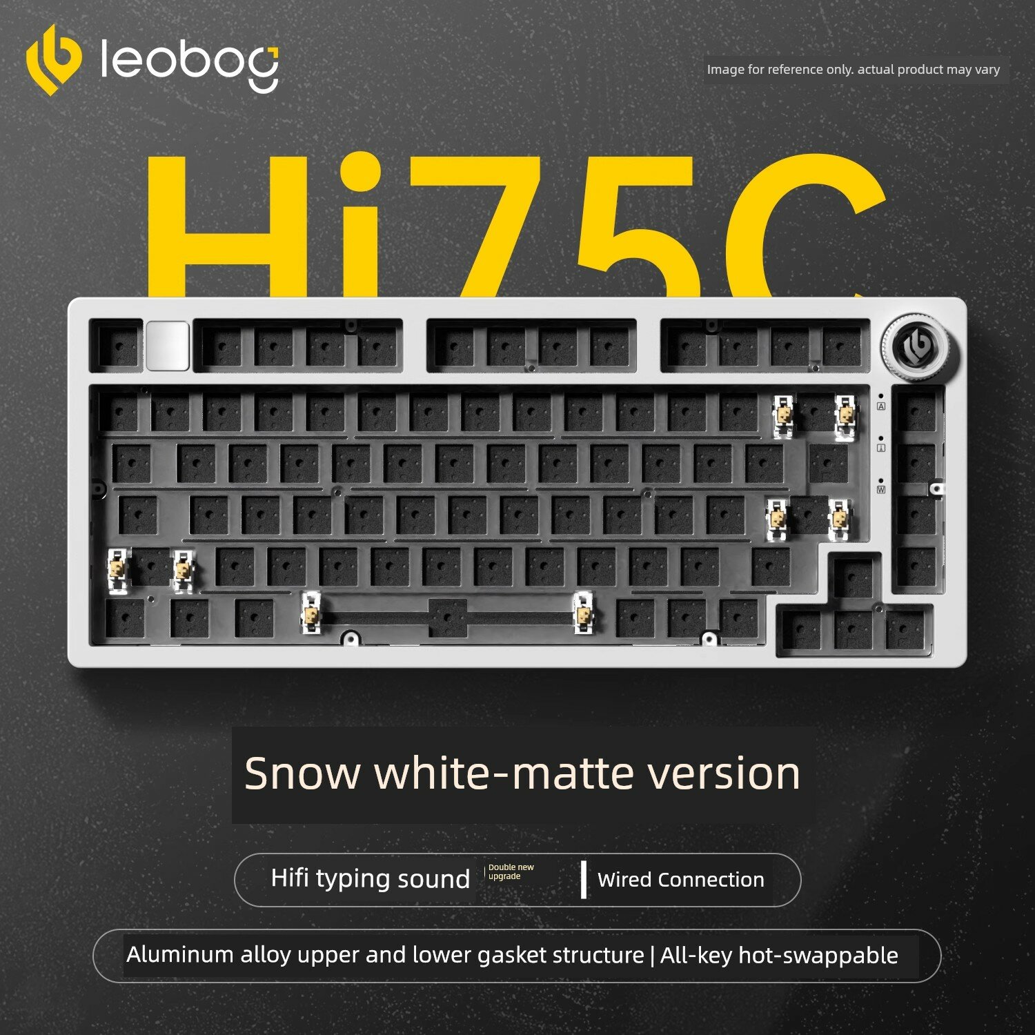 LEOBOG Hi75C Проводная Механическая Клавиатура Без RGB Подсветки Белый Снег Набор Для Рабочего Стола Игровая