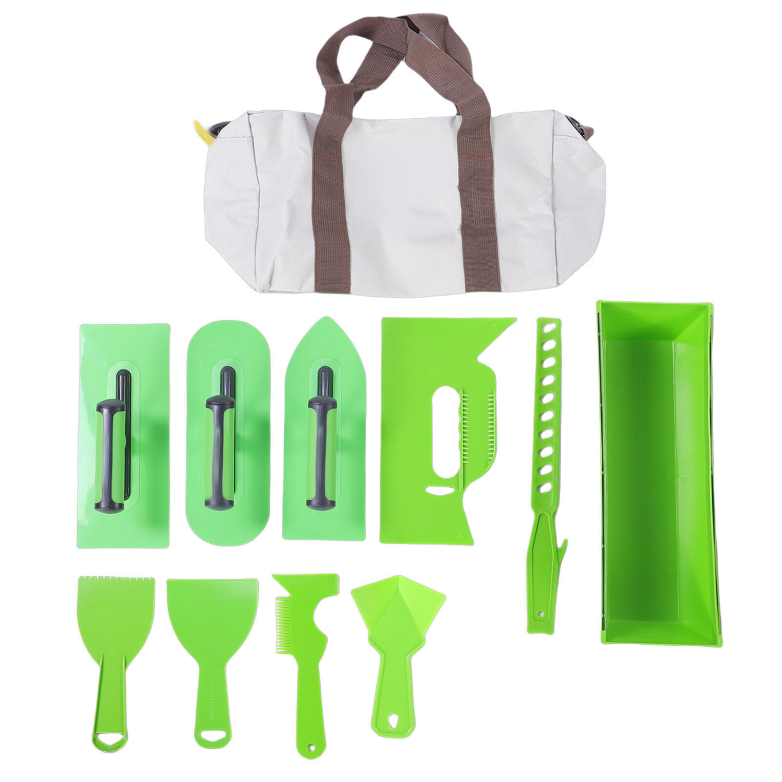 Набор пластиковых шпателей с легкой эргономичной ручкой, круглые, квадратные, заостренные, для штукатурных работ, с сумкой для хранения, для отделки стен.