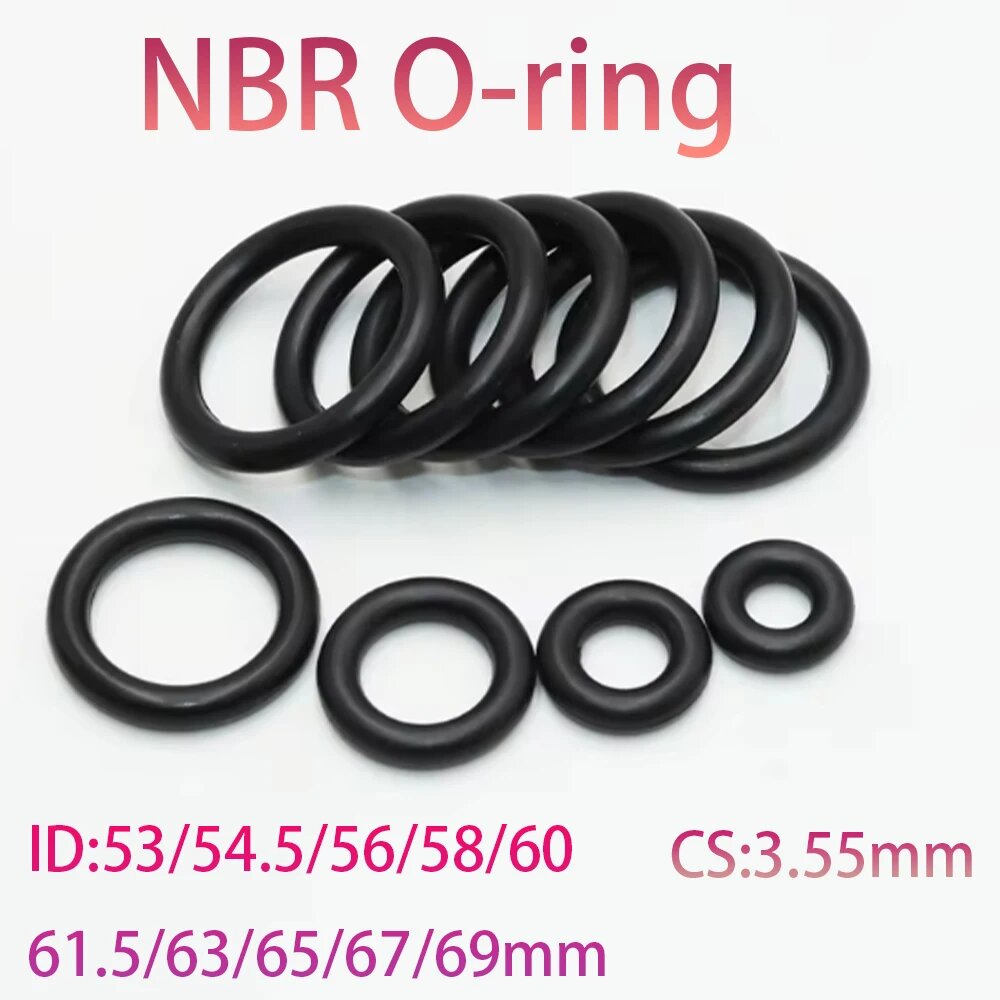 Уплотнительное кольцо NBR 53/54.5/56/58/60/61.5/63/65/67/69*3,55 мм чёрное