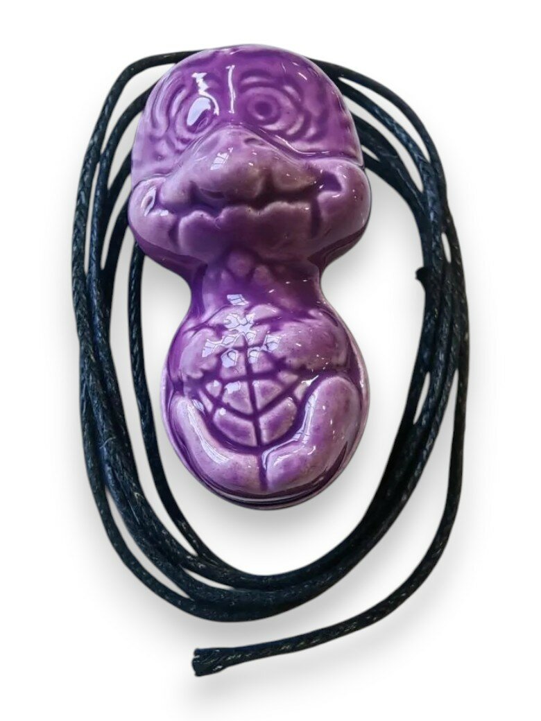 Аромакулон керамический черепаха, цвет фиолетовый, со шнурком (размер 3,3*1,8 см.)