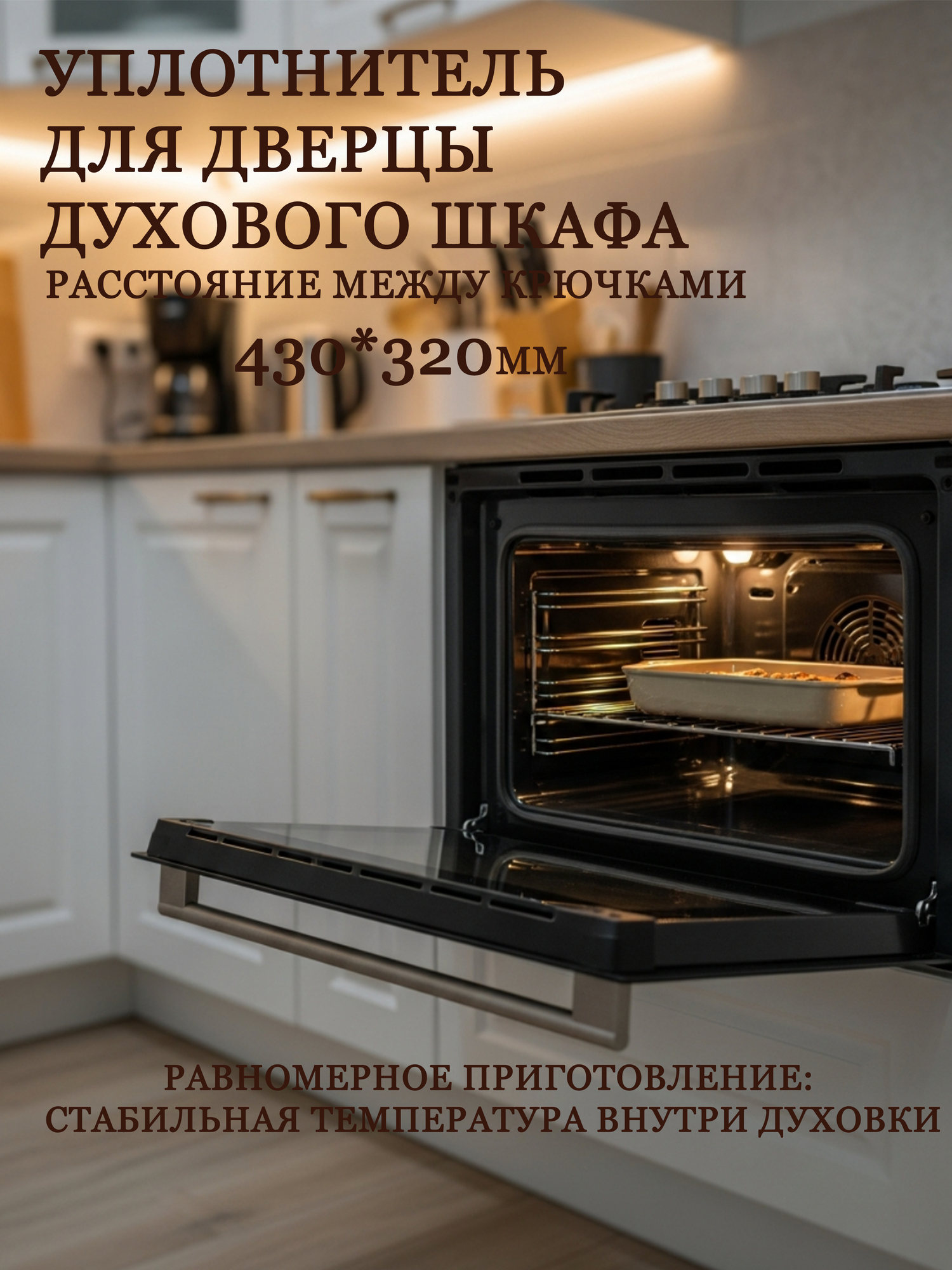 Уплотнительная резинка для дверцы духового шкафа Beko 255440101AFD 25400 IOKL, AFD 26300 IOK (430х320мм)