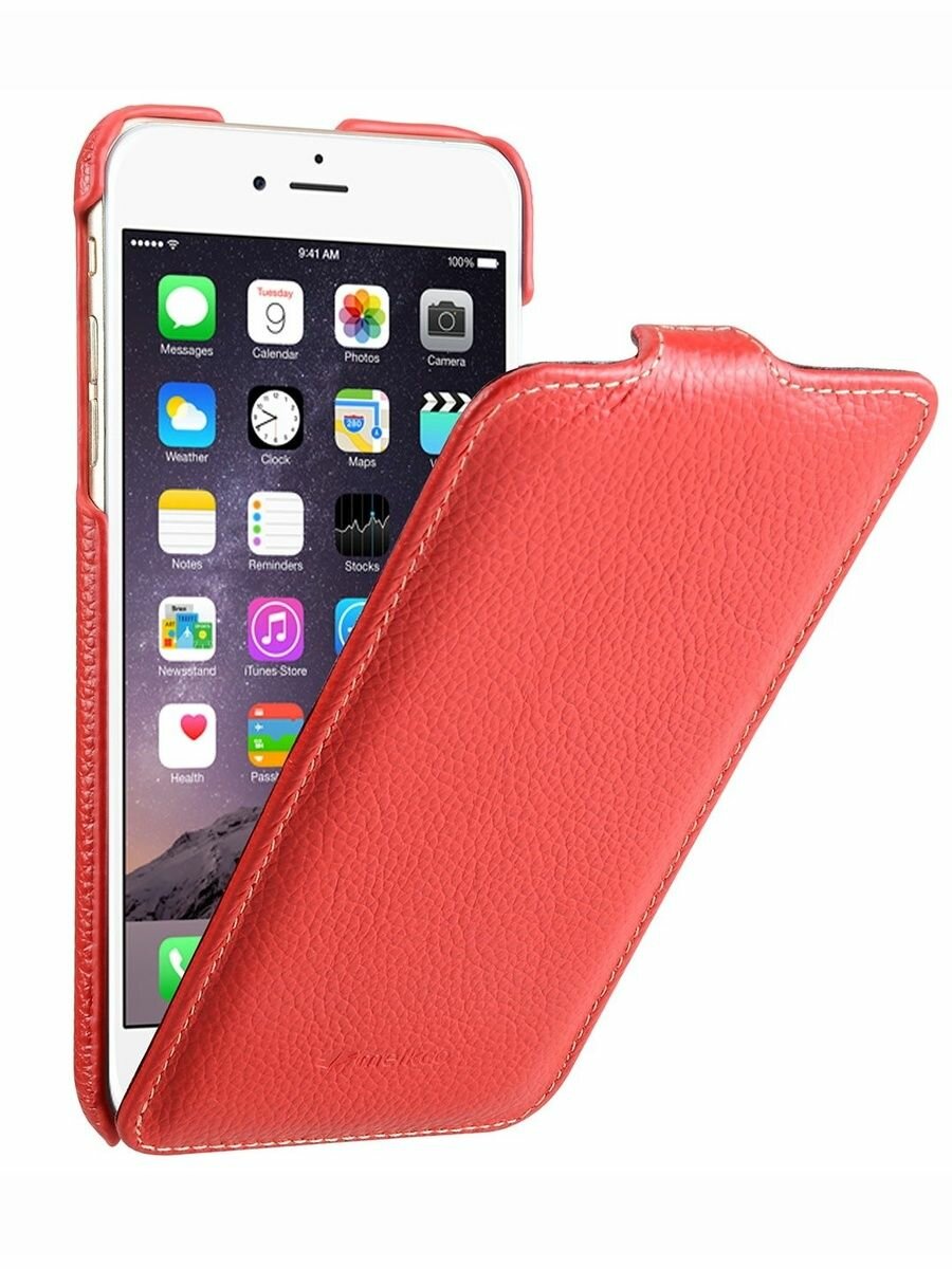 Кожаный чехол флип Jacka Type для iPhone 6 Plus/6S Plus, красный