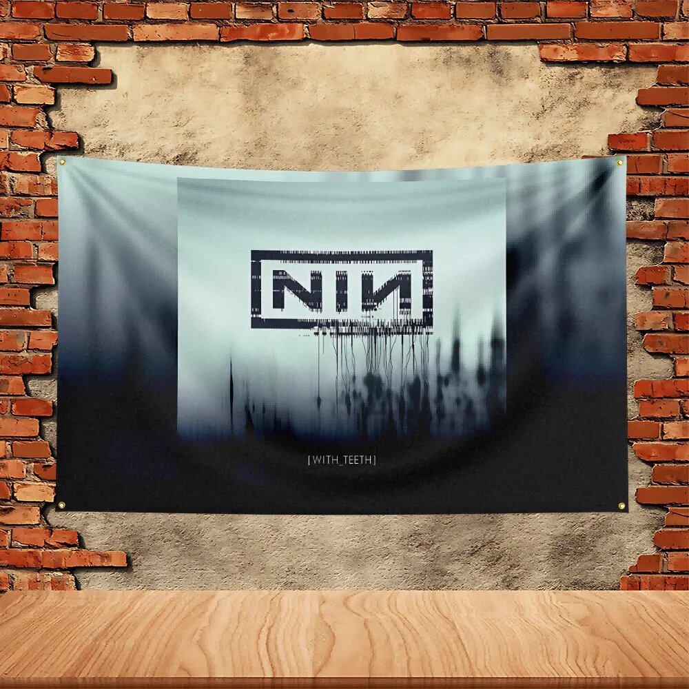 Флаг Nine Inch Nails 150x240см, темно-синий, ZH7419