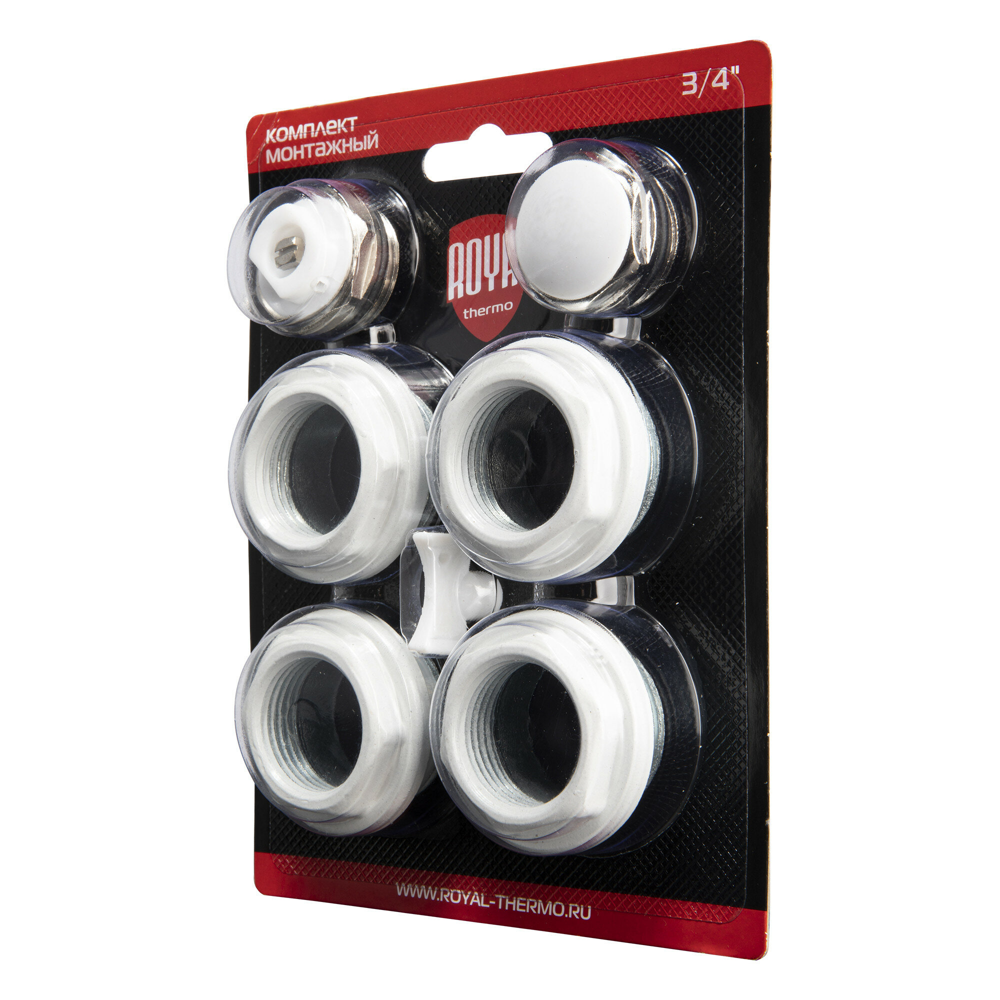 Комплект монтажный Royal Thermo, для радиаторов, сталь, 1 x 3/4" белый