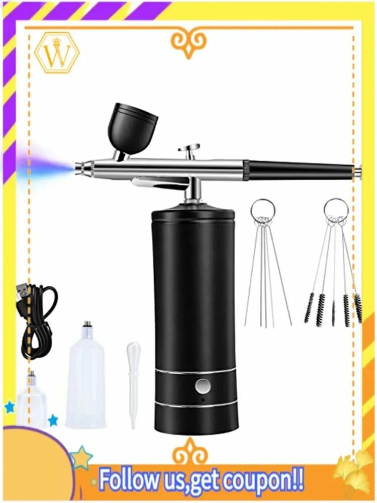 1 SET Airbrush Kit Аккумуляторный Беспроводной Компрессор Для Аэрографа 30PSI Набор Аэрографов Высокого Давления