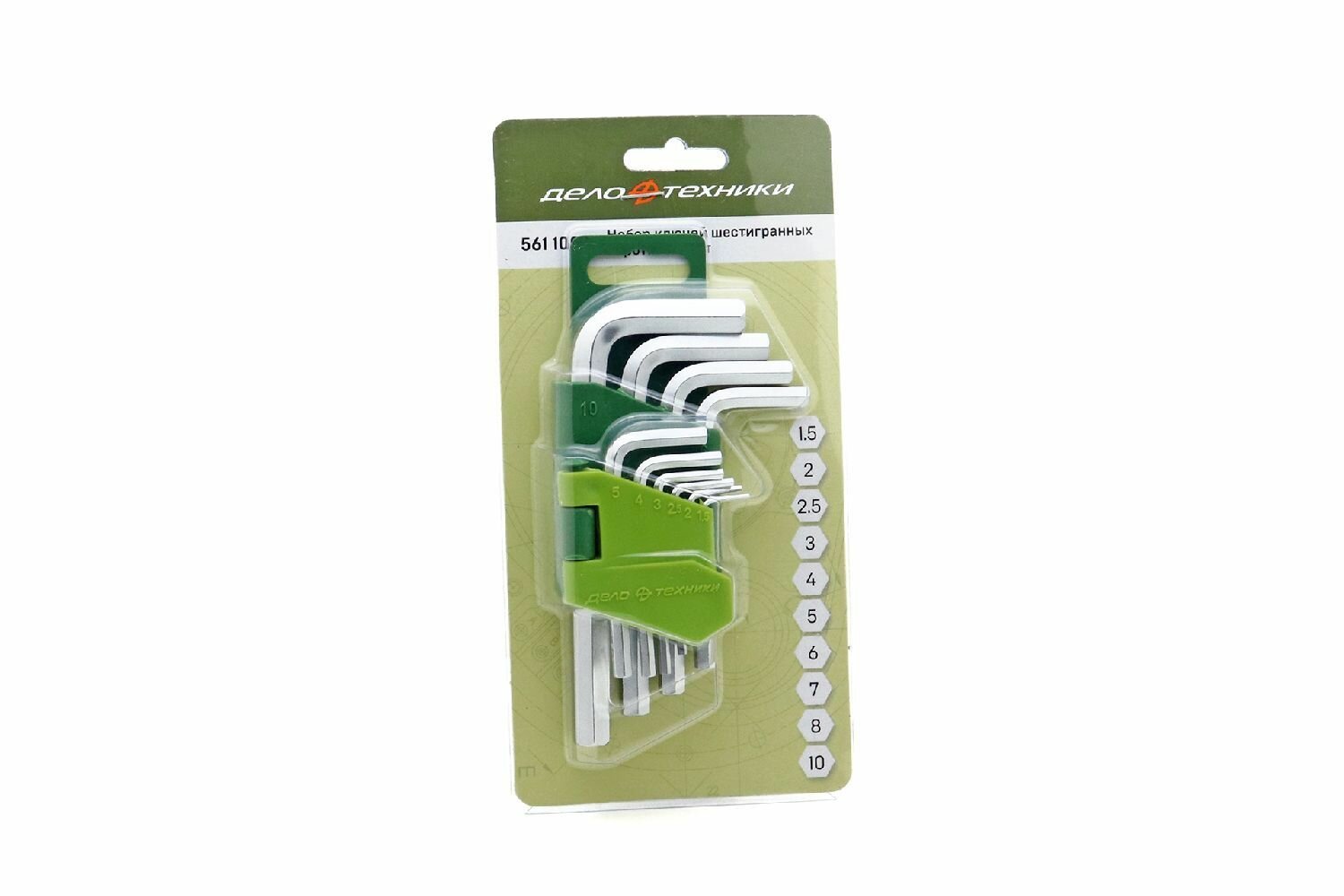 Набор шестигранников CrV (10 шт) ДТ(561100) (1,5-10) короткие