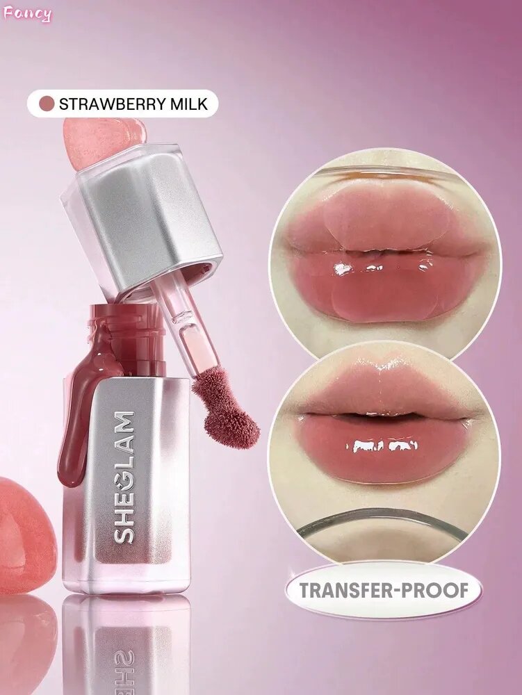 Sheglam Светлый твердый нектар для губ lip Glass Lock Air Gloss Зеркальный увлажняющий рот -#Strawberry Milk