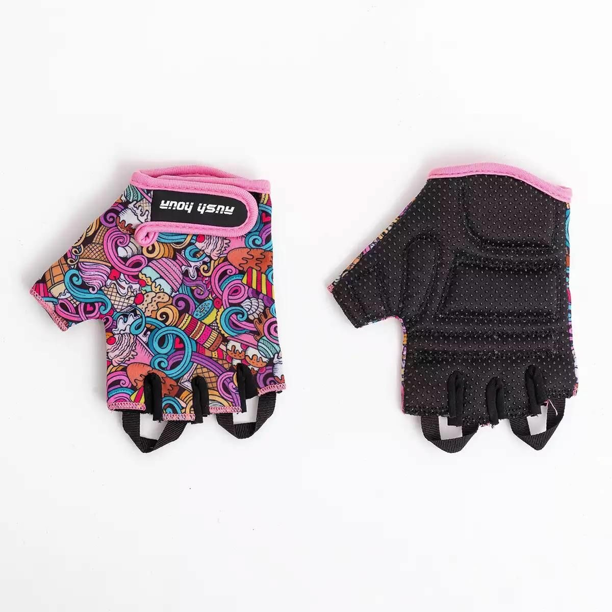Велоперчатки RUSH HOUR Kids, детские, размер XS, icecream, универсальные