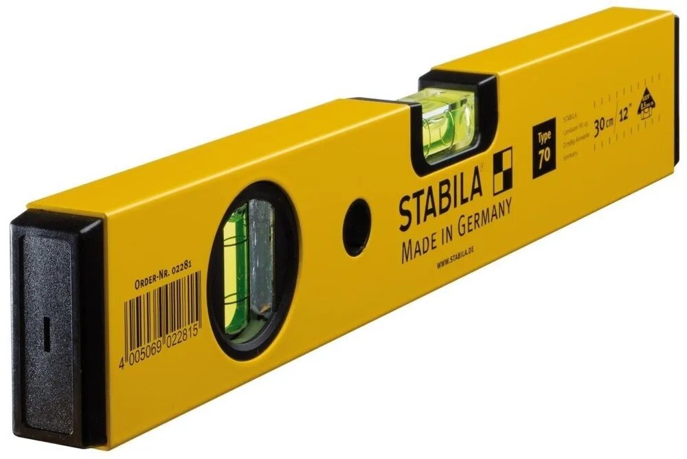 Уровень STABILA Type 70 строительный брусковый 30 см, 1 глазок