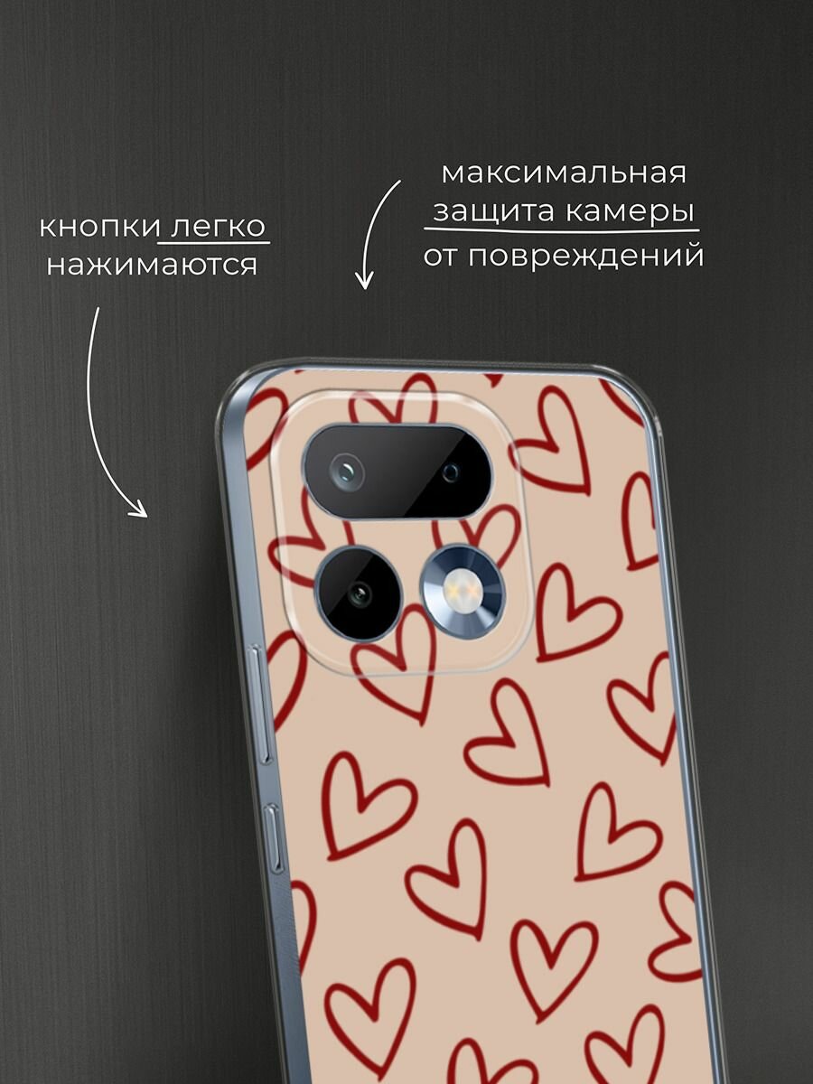 Чехол на Realme 16 Pro / Реалме 16 Про с принтом Little hearts doodles 1 — фото 1
