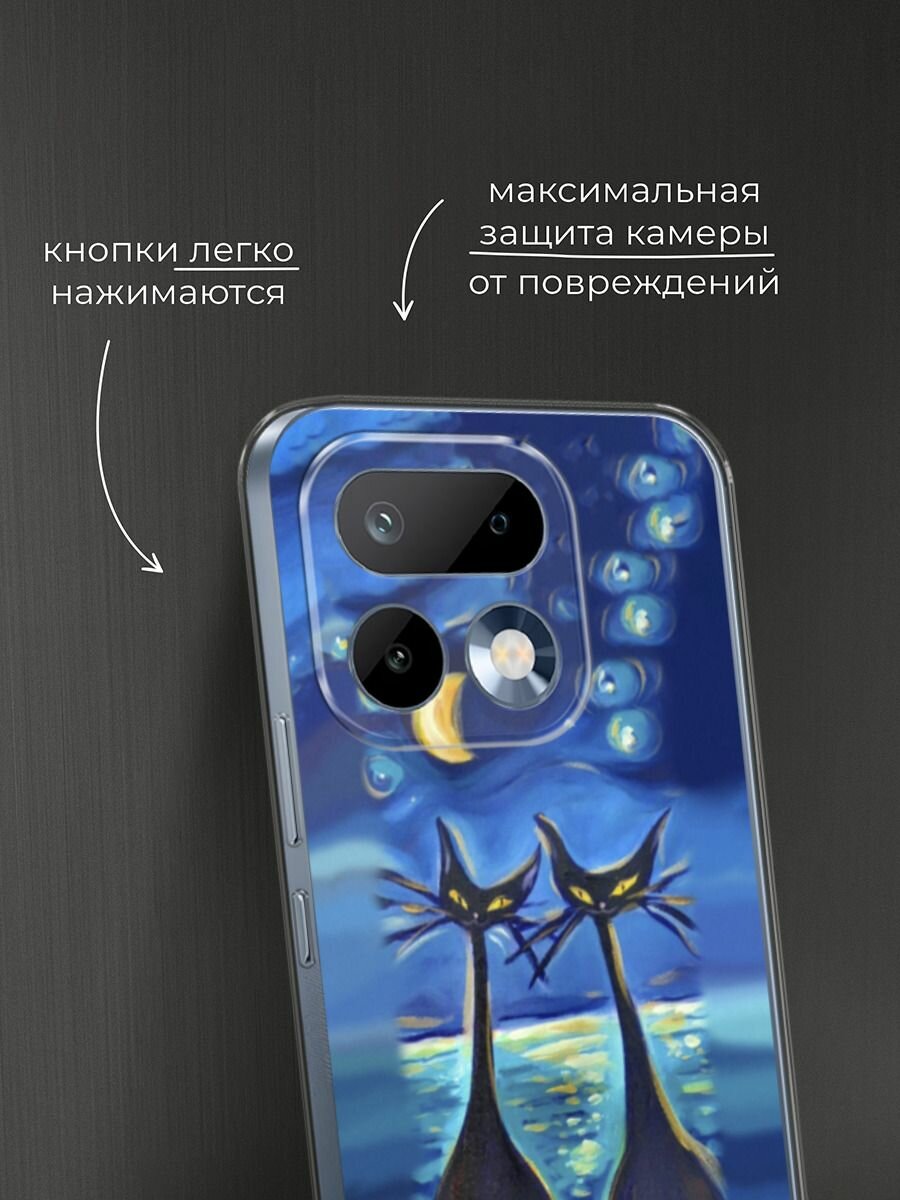 Чехол на Realme 16 Pro / Реалме 16 Про с принтом Влюбленные котики 7 — фото 1