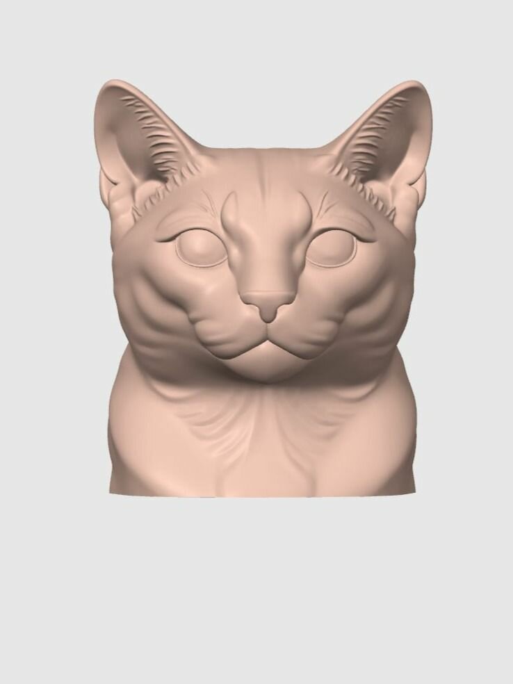 Эксклюзив! Статуэтка кошки - Русская голубая (10 см, бежевый матовый) - Милый друг, подарок, талисман