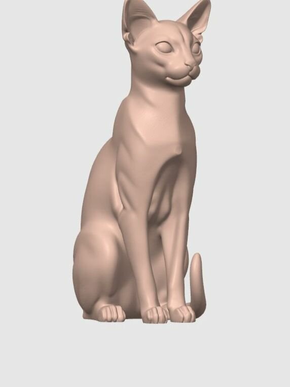 Эксклюзив! Ростовая статуэтка кошки - Абиссинская (10 см, бежевый матовый) - Милый друг, подарок, талисман