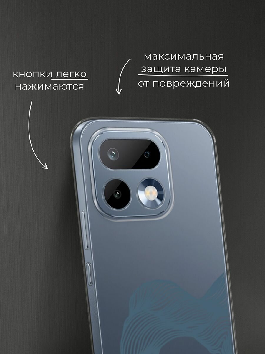 Чехол на Realme 16 Pro / Реалме 16 Про с принтом Абстрактная волна, прозрачный — фото 1