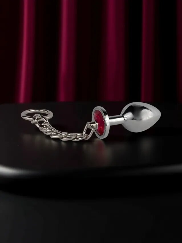 Анальный плуг Orion Dual Peak с цепочкой Sitabella, металл, 3,4 см