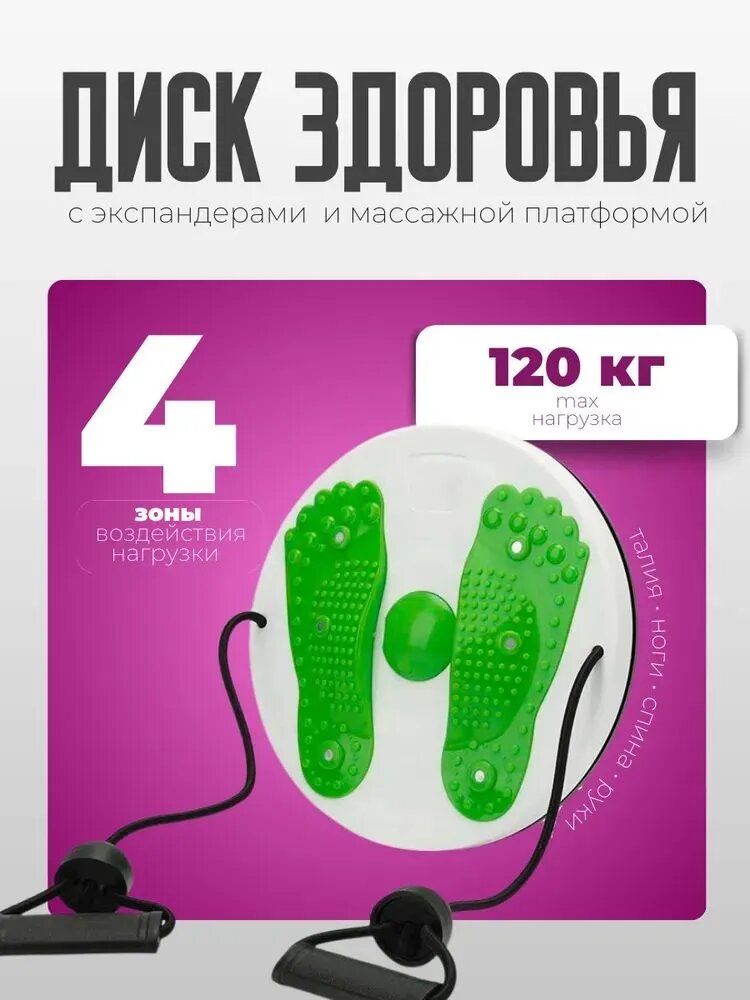 Фитнес-тарелка для похудения healthy plate с вращающимся эспандером