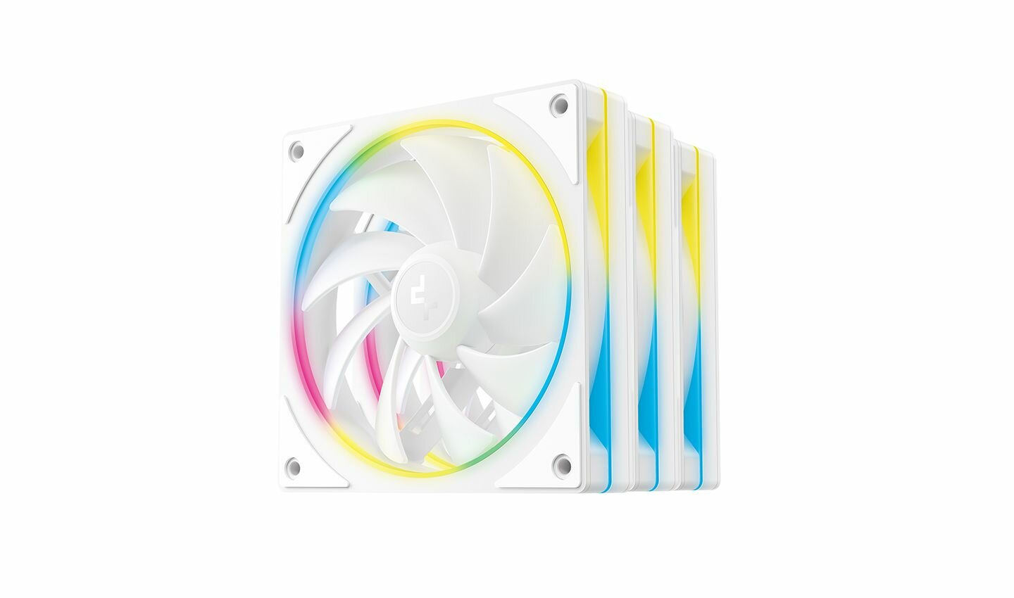 Комплект вентиляторов для корпуса 3 шт. DEEPCOOL FL12 SE WH 3 IN 1 120x120x25мм PWM, ARGB, белый, 400-1900об/мин