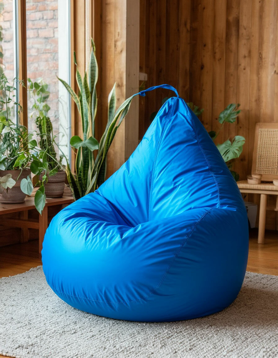 Мир Пуффов Кресло-мешок «Груша» размер- XXXXL Лазурный оксфорд , с ручкой для переноски