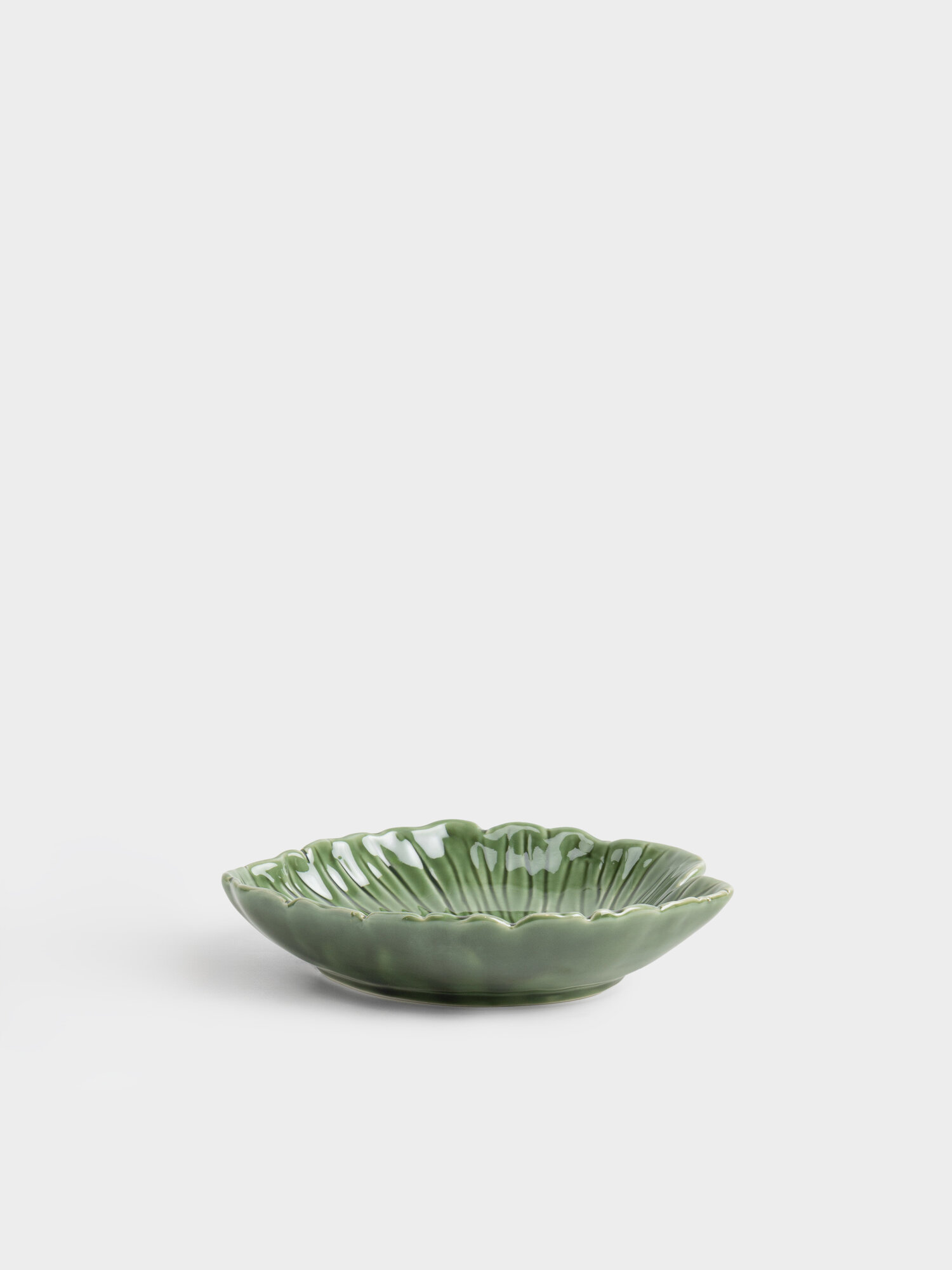 Блюдо декоративное, 20х16х5 см, фарфор P, зеленое, Тропический лист, Tropical, Kuchenland