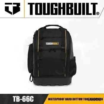 ToughBuilt TB-66C Водонепроницаемый рюкзак для инструментов с жестким дном, черный, для строительных работ