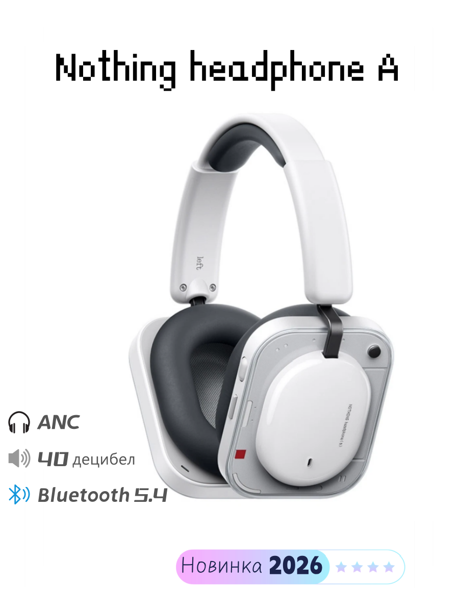 Беспроводные наушники Nothing Headphone (a) Белые ANC 40dB LDAC Hi-Res Автономия 135ч