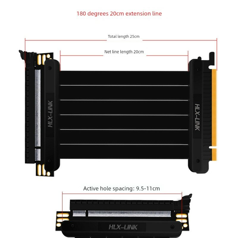 Кронштейн PCIe 3.0 с углом 180 градусов и кабелем 20 см для серии TT