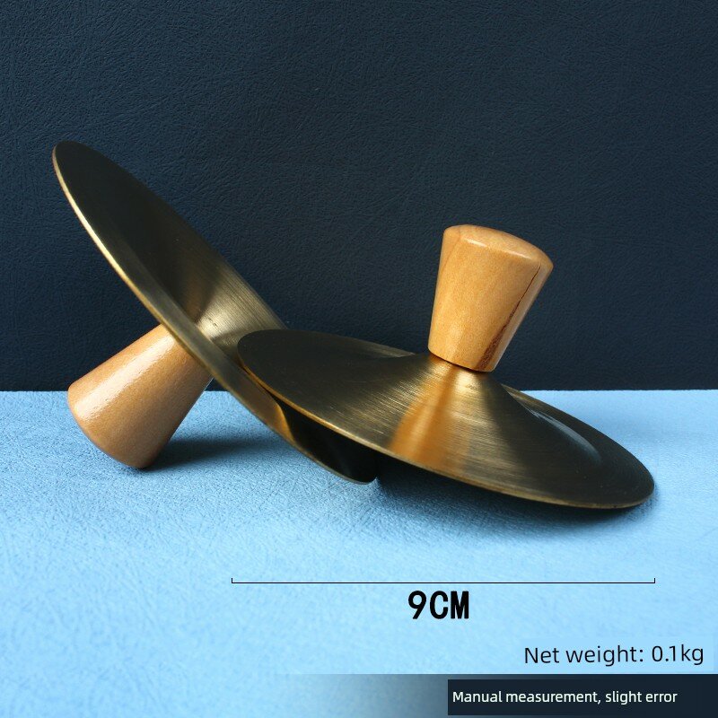 Бронзовые цимбалы 9 см с ручкой для детской музыки, образовательная игрушка для детского сада