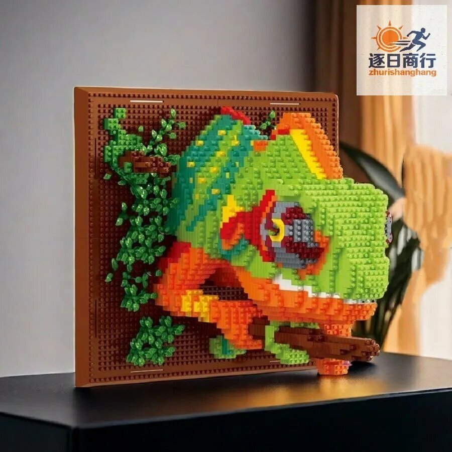 3D-картина из конструктора набор для сборки, настенный декор Хамелеон