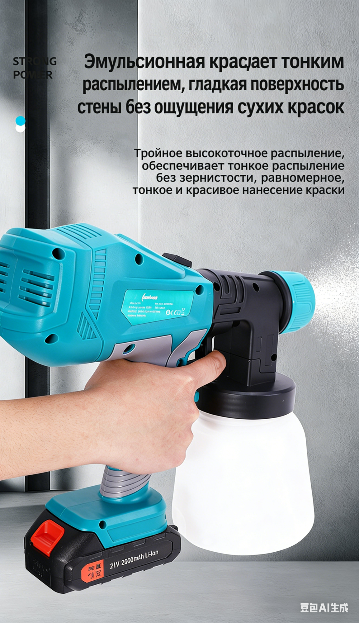Электрический пистолет-распылитель, мощность400 Вт, 1000 мл, диаметр сопла 1,7 мл