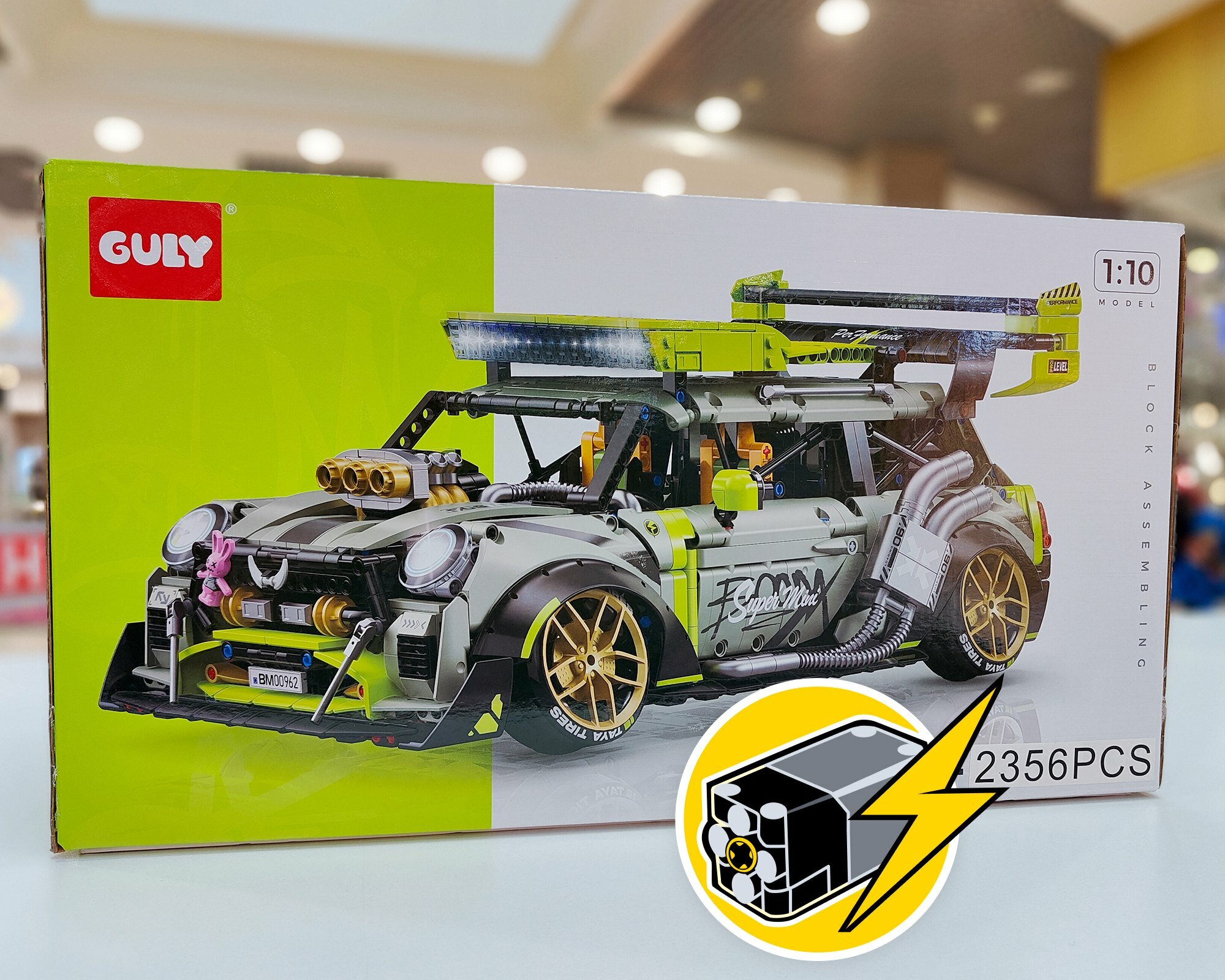 Конструктор GULY Дрифт машина Мини Купер 1:10, с мотором 10632rc, 2356 деталей, серии Техник, на пульте управления, с подсветкой